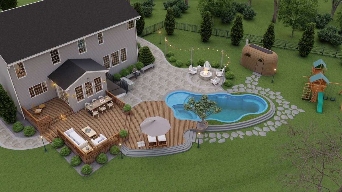 Design project for Backyard pool and Sauna in United States | Arcbazar