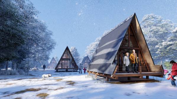 Design project for An A-frame Camp Cabin in United States | Arcbazar