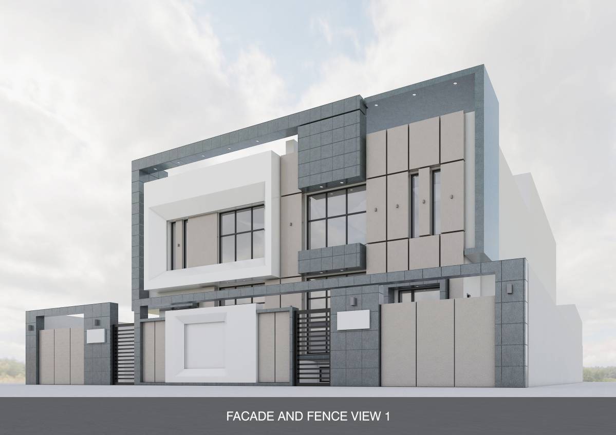 Design project for facades design for front exterior and the fence for ...