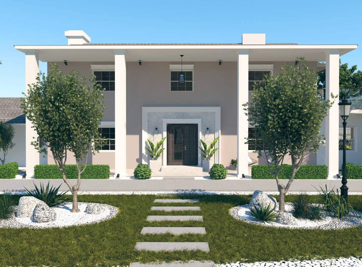 Design project for Mid Century Colonial Exterior face lift w ...