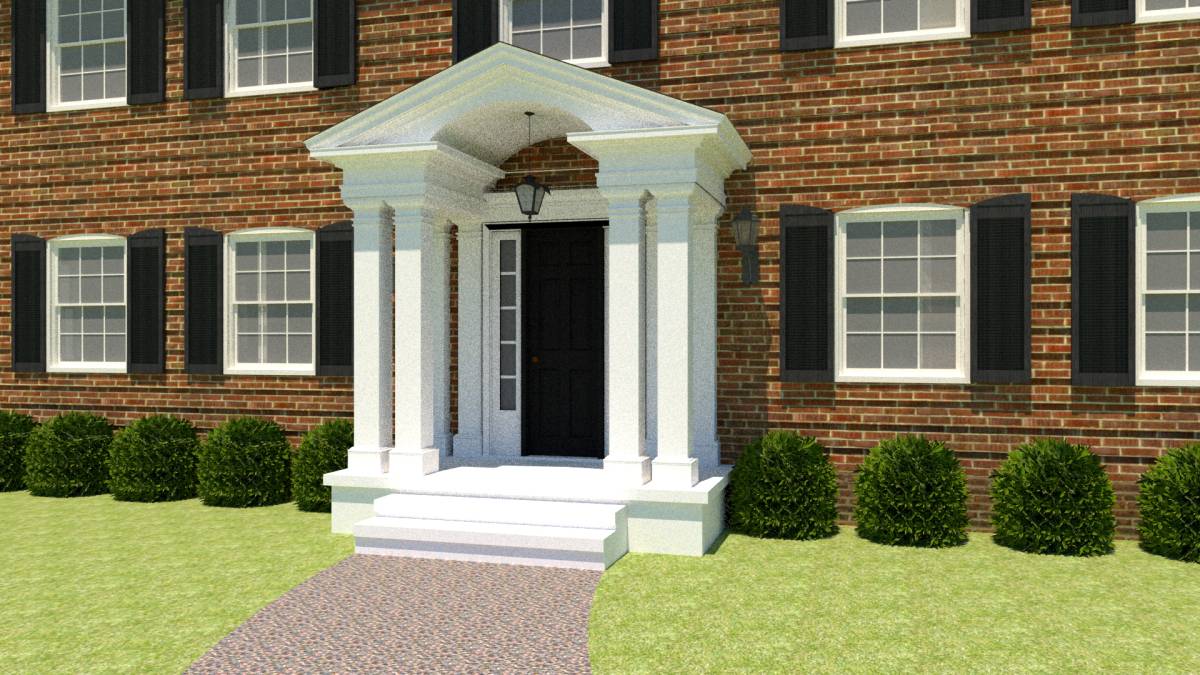 Design project for Red brick colonial: Front Portico Addition in United ...