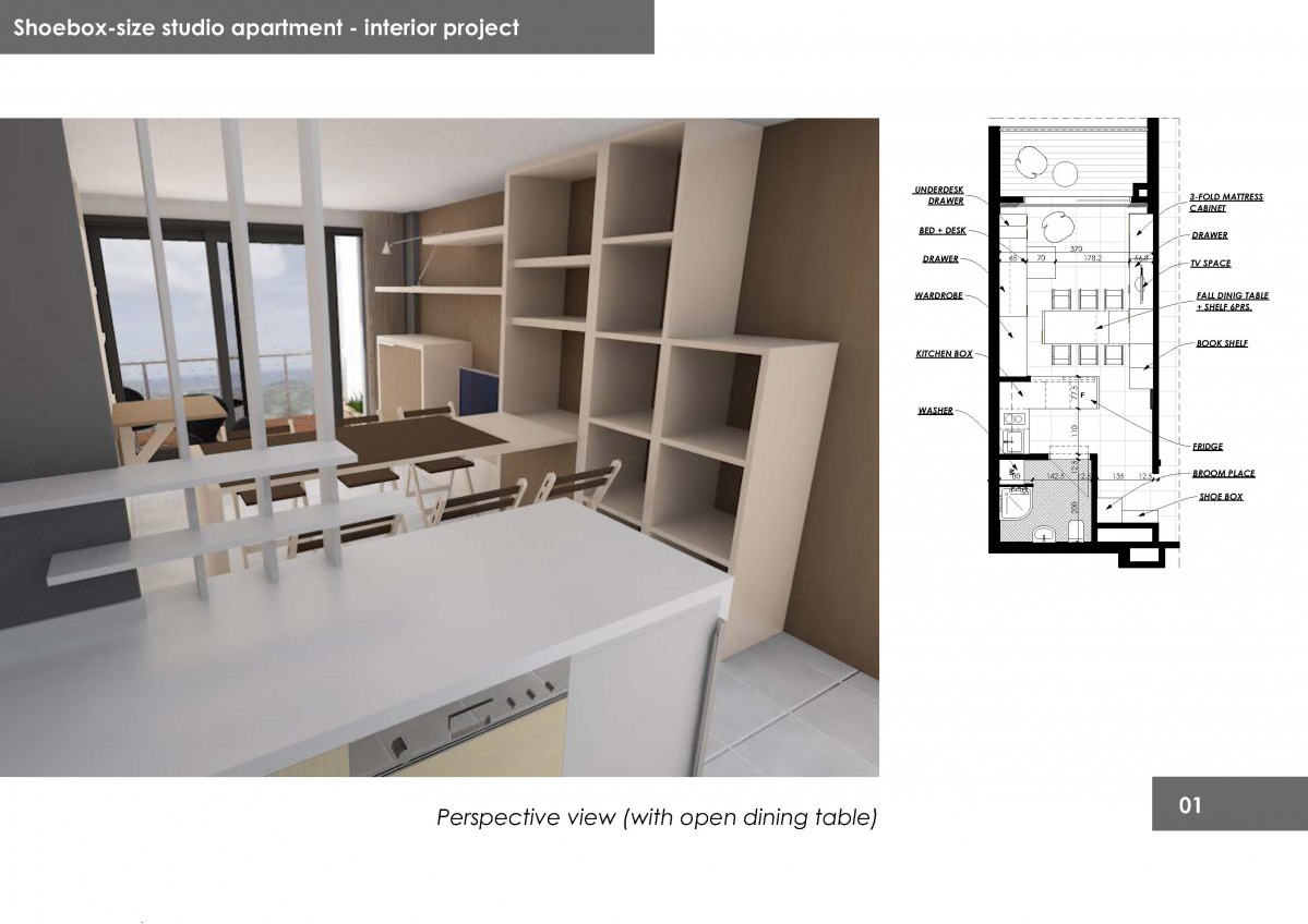 Design project for Shoebox-size studio apartment in Singapore | Arcbazar