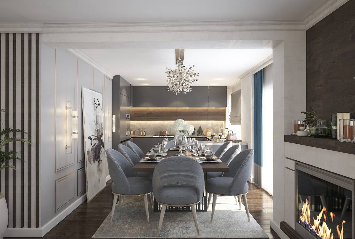 Design project for Living room with kitchen interior design in Estonia ...