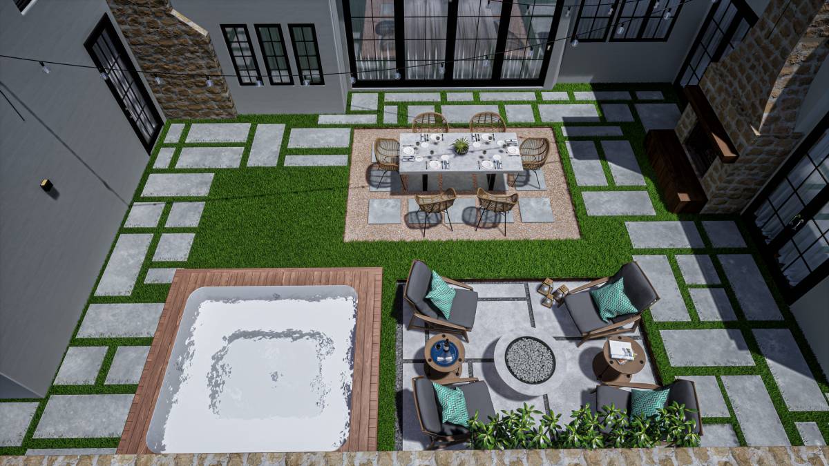 Design project for Hardscape and Landscape of Courtyard and Front Yard ...