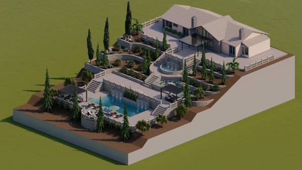 Arka/Ön Bahçe MimarDelta Architect - Dramatic Sloped Landscape ...