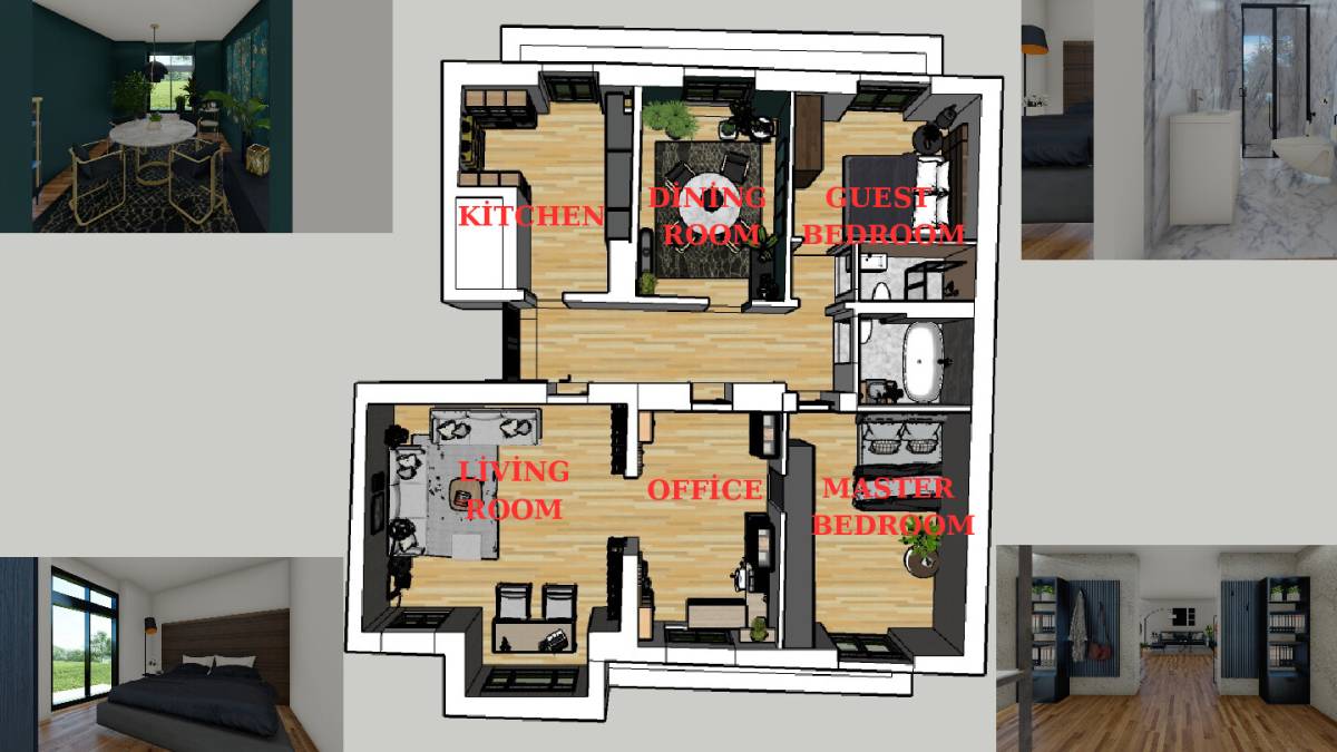 Design project for Optimal Room planning for a flat in United States ...