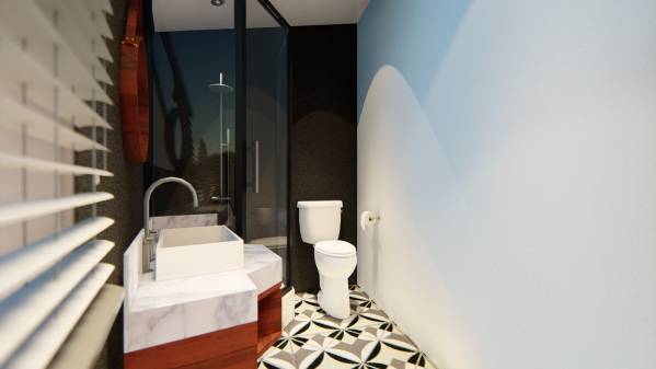 Design project for Awkward Shaped Small Bathroom remodel in United ...