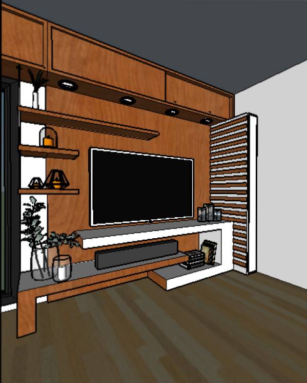 Design project for Contemporary Millwork Design for TV unit with ...