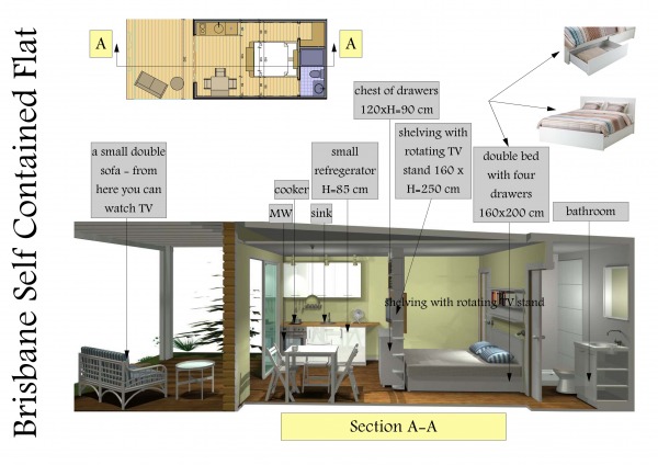 Design project for Brisbane Self Contained Flat in Australia | Arcbazar