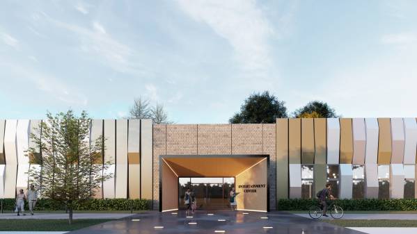 Design project for FACADE for MODERN/INDUSTRIAL FAMILY ENTERTAINMENT ...