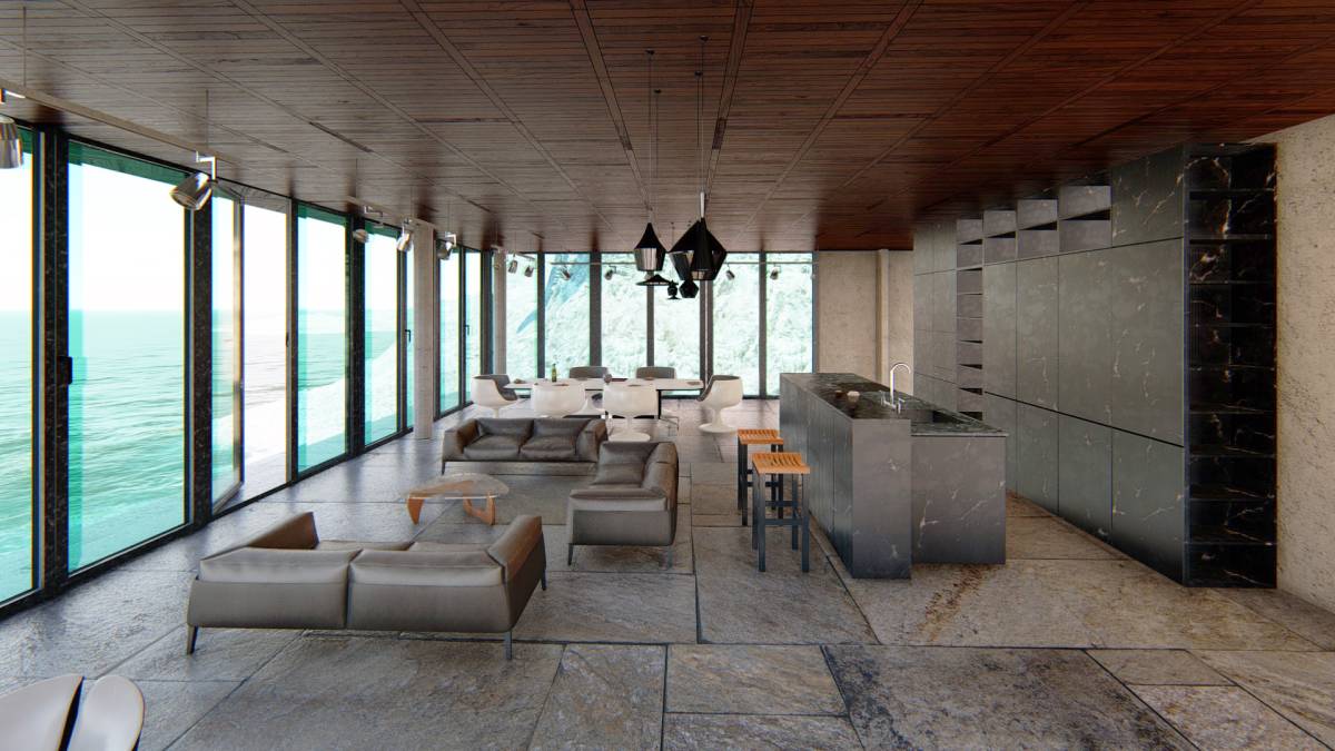 Design project for HIgh End Beach Retreat Home- Central Living Area ...