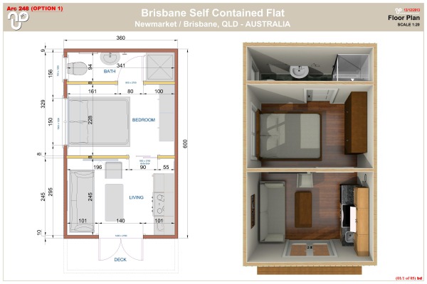 Design project for Brisbane Self Contained Flat in Australia | Arcbazar