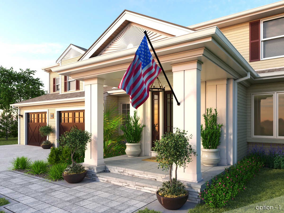 Design project for Front fa ade to include covered area over front ...