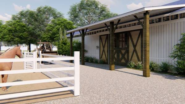 Design project for Hobby Farm/Horse Barn Front Facade & Landscaping ...