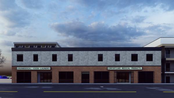 Design project for 2 story brick with stucco over storefront and ...