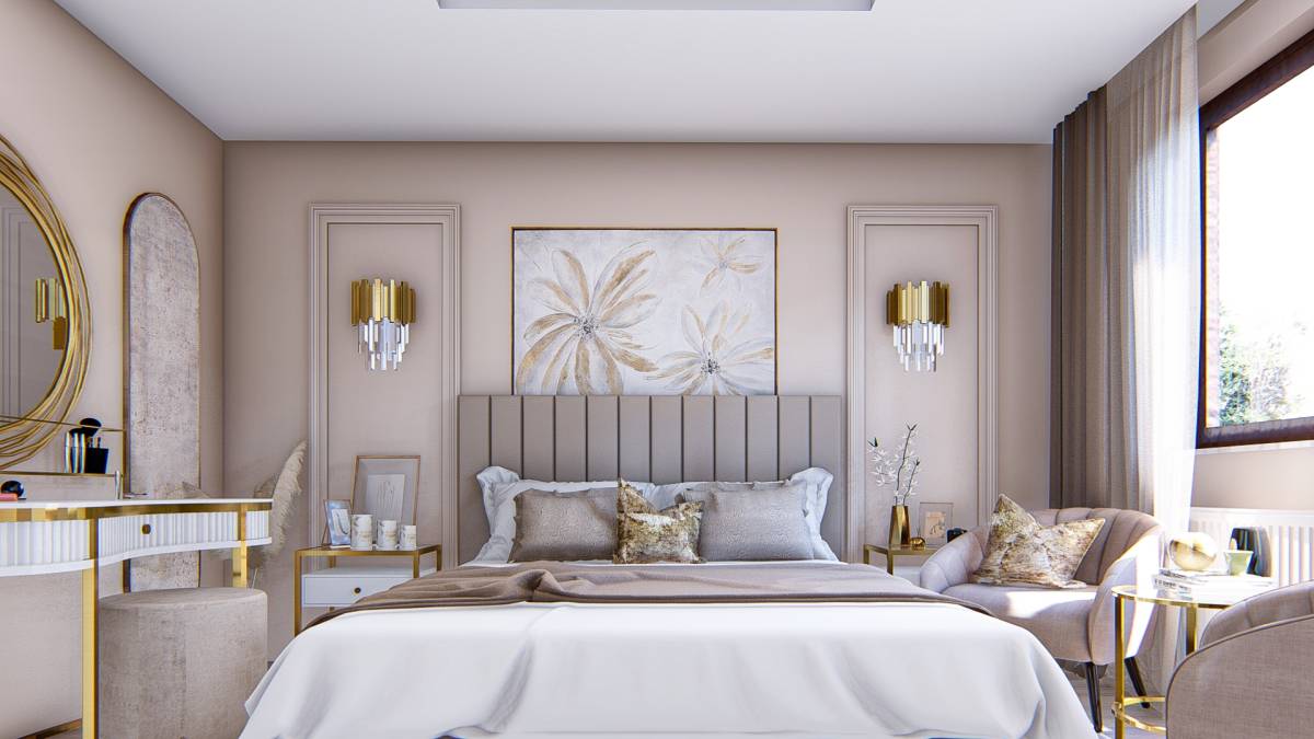 Design project for Furniture and decoration of the bedroom in Romania ...