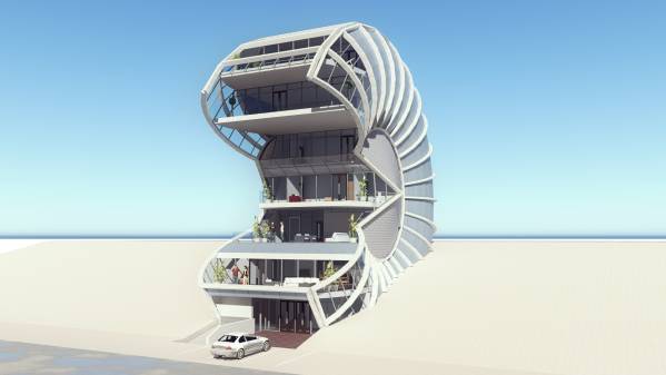 Design project for Sea Shell Concept Apartment Building in Australia ...