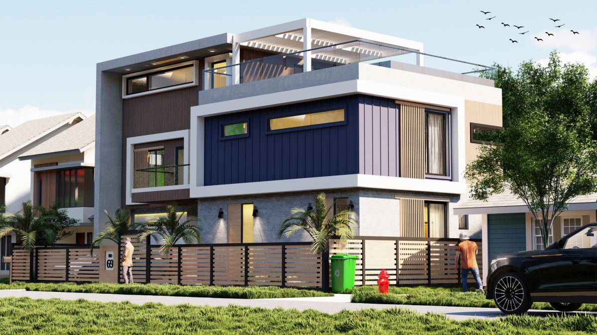 Design project for Residential Façade exterior design and interior ...