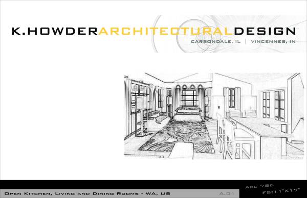 المطبخ تم التصميم بواسطةKen Howder - Open Kitchen, Living and Dining ...