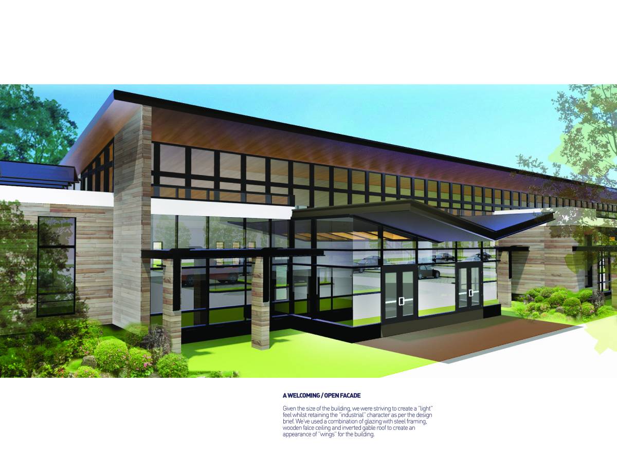 Design project for FACADE for MODERN/INDUSTRIAL FAMILY ENTERTAINMENT ...