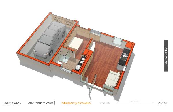 Design project for Mulberry 300 Sq/ft Studio Apartment in United States ...