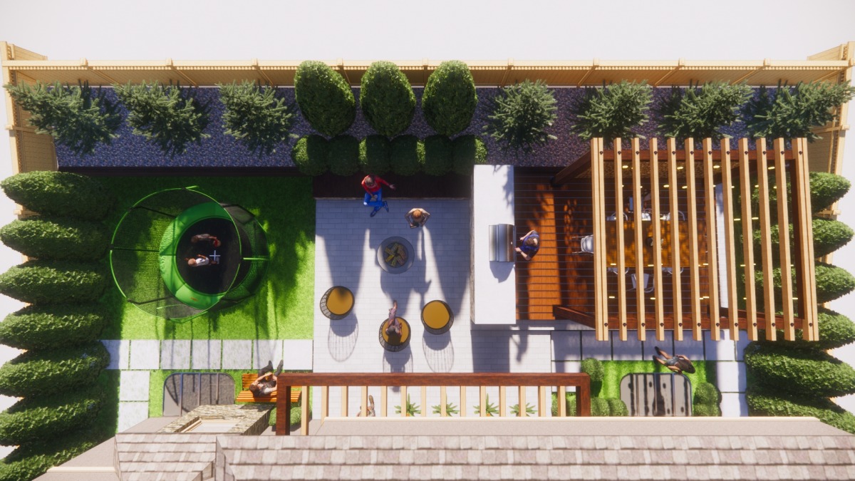 Design project for Backyard design including patio, pergola, ann ...