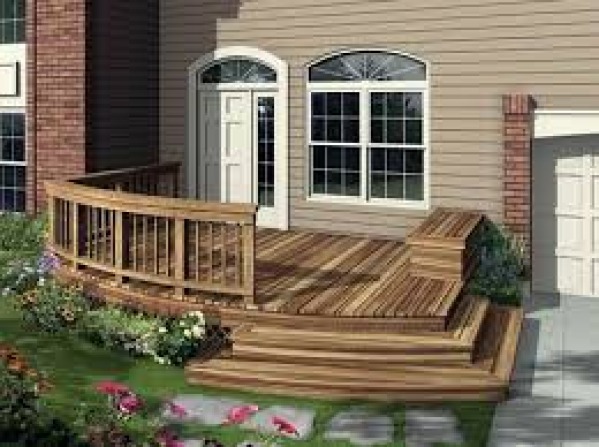 Design project for Deck connecting walk/house to patio in United States ...