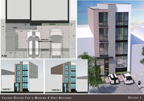 Design project for Façade Design For a Modern 4 Unit Building in United ...
