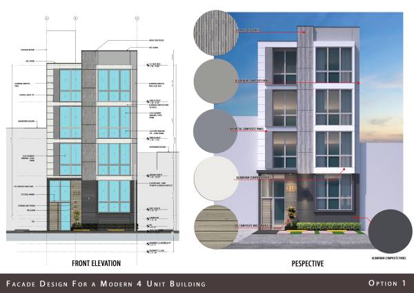 Design project for Façade Design For a Modern 4 Unit Building in United ...