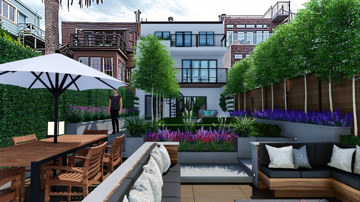 Design project for San Francisco rear yard with a view in United States ...