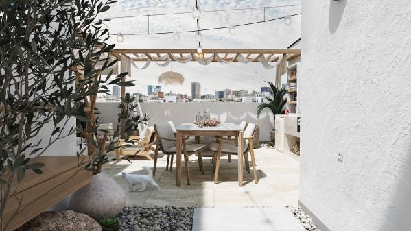 ベランダ/テラス デザイナーUmut Can Ekinci - Condo Rooftop Patio LIMA PERU - Fort ...