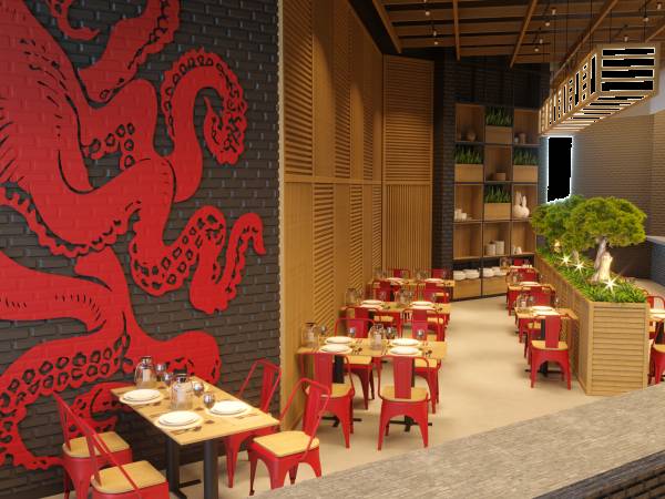 Design project for Interior design of restaurant zone in United States ...