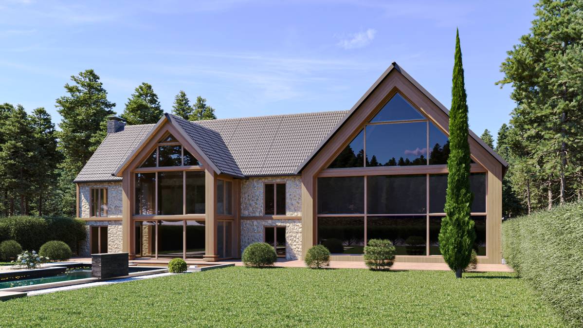 Design project for Timber Frame Home with Walk-Out Basement in United ...