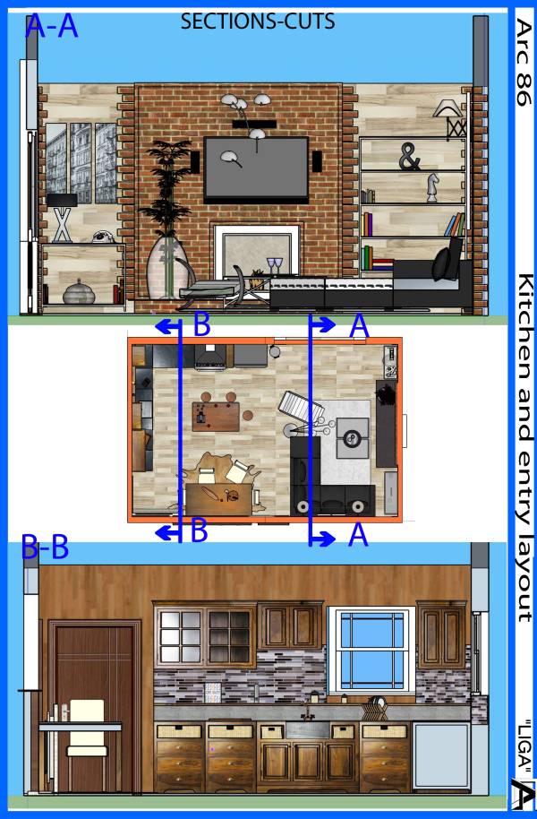 Design project for Kitchen and entry layout in United States | Arcbazar