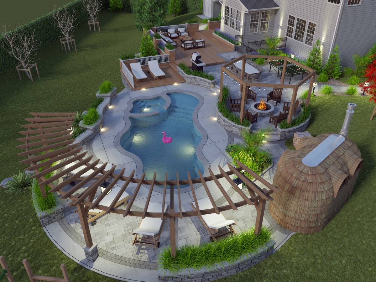 Design project for Backyard pool and Sauna in United States | Arcbazar
