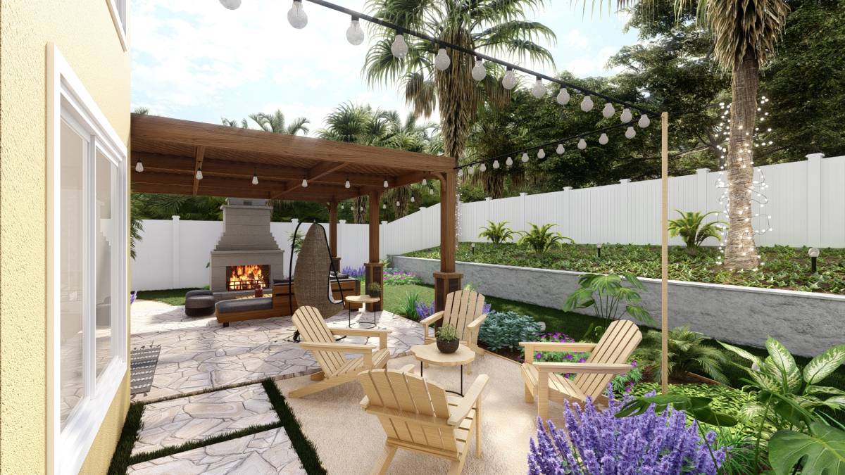 Design project for Back Yard renovations/zero scape/entertaining in ...