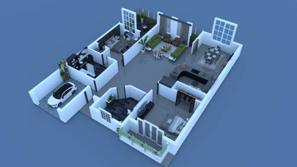 New Residential Multiple Family Homes Designed by Anonymous - 3D floor plan design and rendering ...