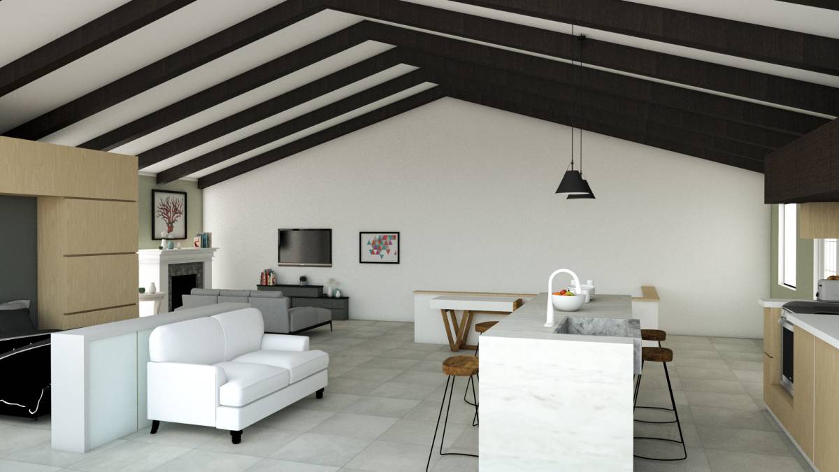 Design project for Garage with a studio apartment above it and a double ...