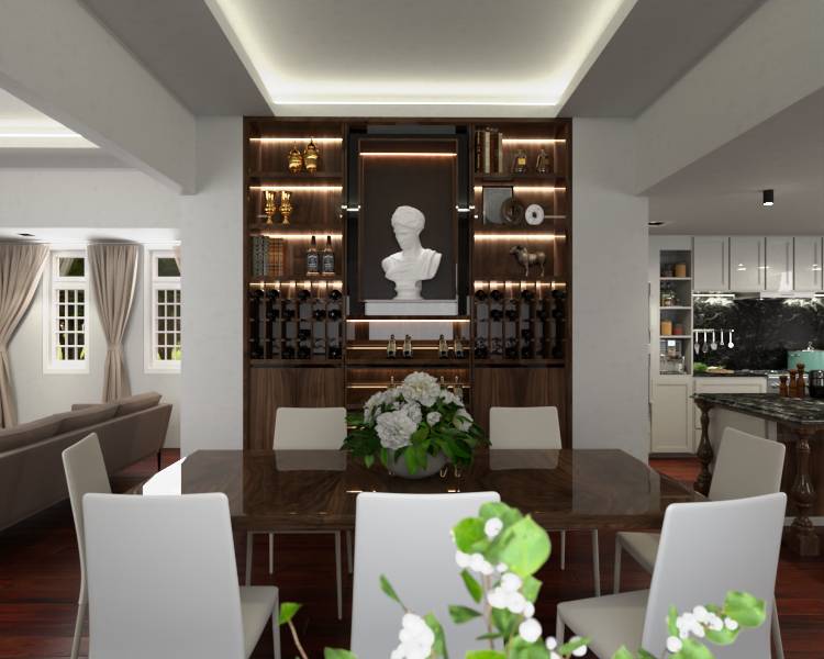 Design project for Open concept new kitchen with bar and tv area in ...