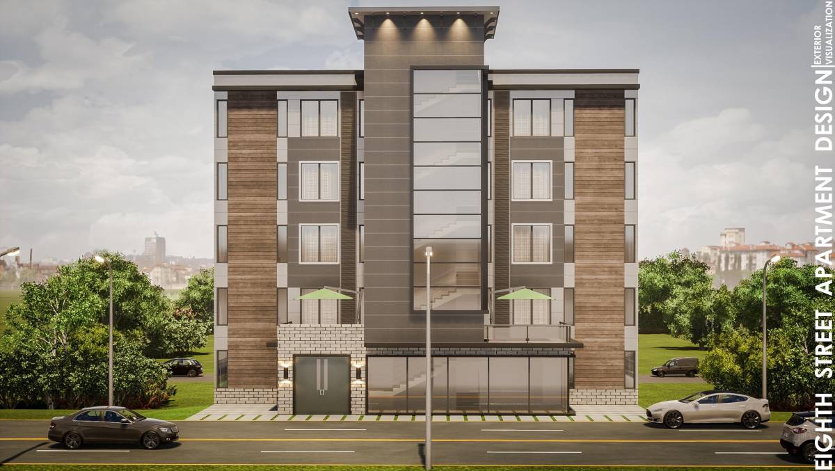 Design project for 8th Street apartment building in United States ...