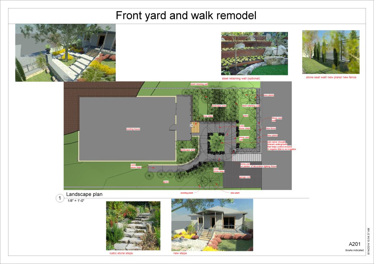 Design project for Front yard and walk remodel in United States | Arcbazar