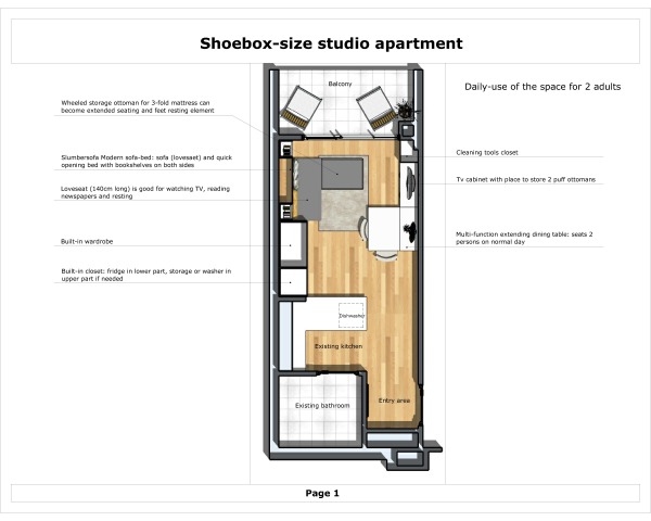 Design project for Shoebox-size studio apartment in Singapore | Arcbazar