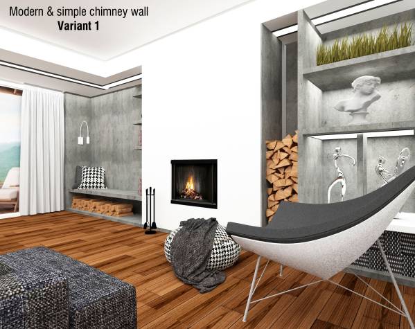 Design project for Modern & simple chimney wall in Austria | Arcbazar