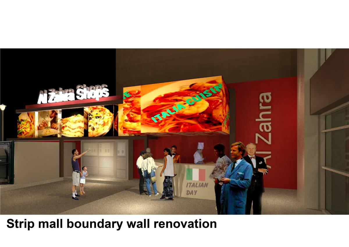 Design project for Strip mall boundary wall renovation in Saudi Arabia ...