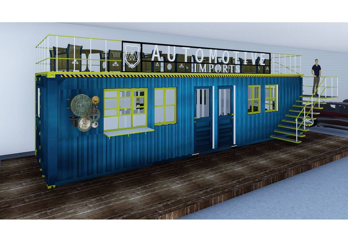 Design project for 40ft Shipping container converted into office for ...