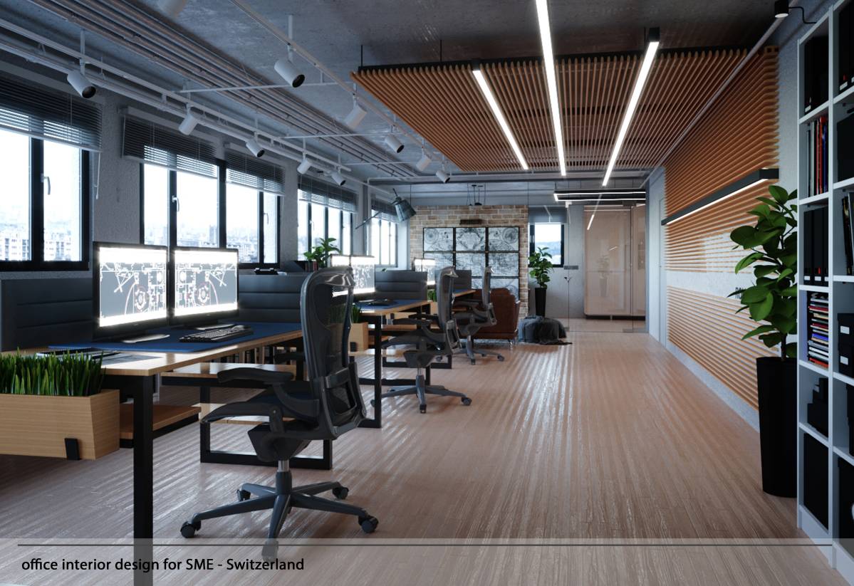 Design project for office interior design for SME 92m2 / 990 ft2 in ...