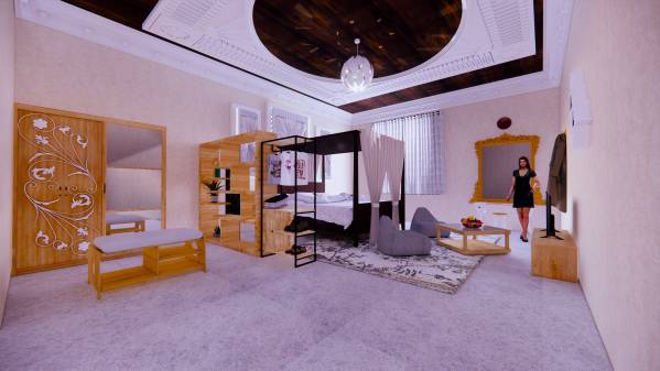 Design project for Furniture and decoration of the bedroom in Romania ...