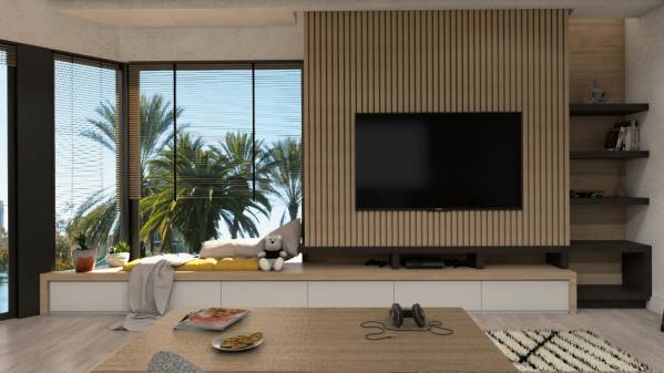 Living Room Designed by Anonymous - Contemporary Millwork Design for TV ...