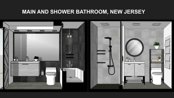 Design project for Two bathrooms remodeling (main and shower) in United ...