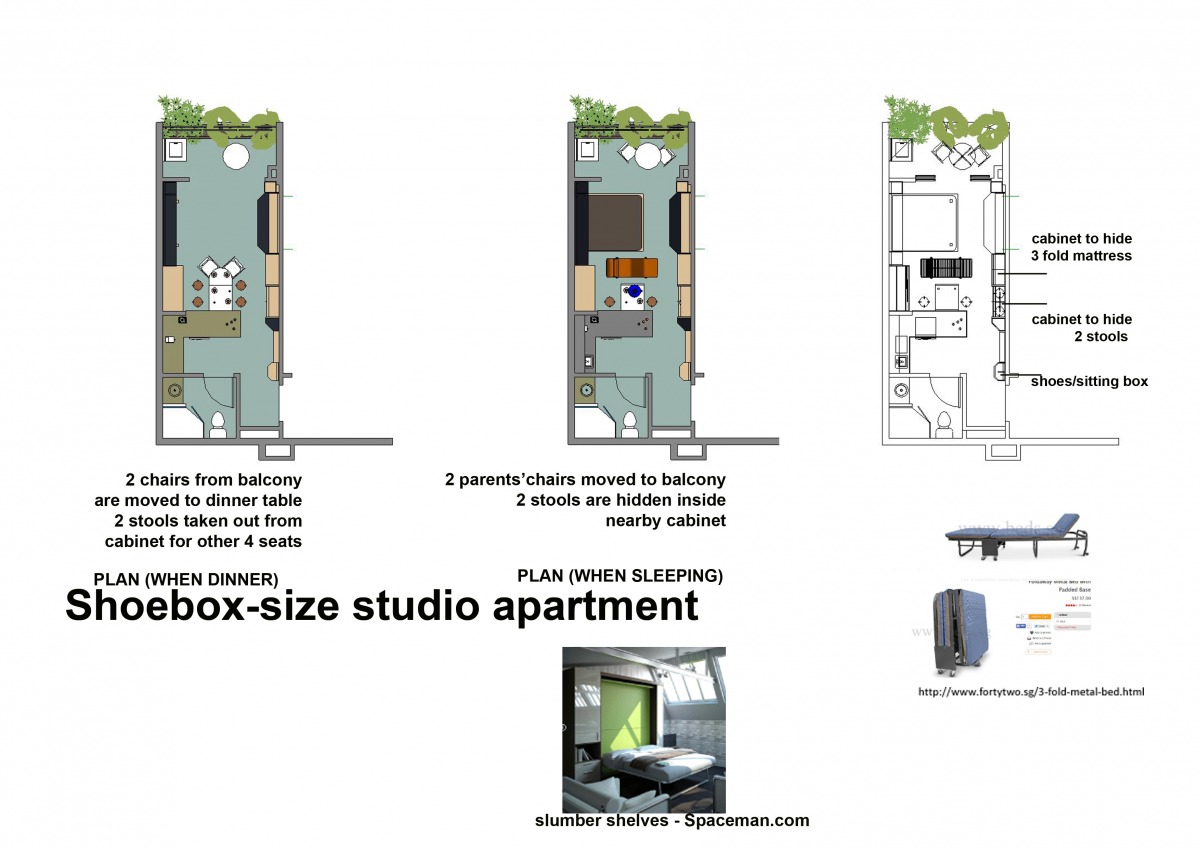 Design project for Shoebox-size studio apartment in Singapore | Arcbazar